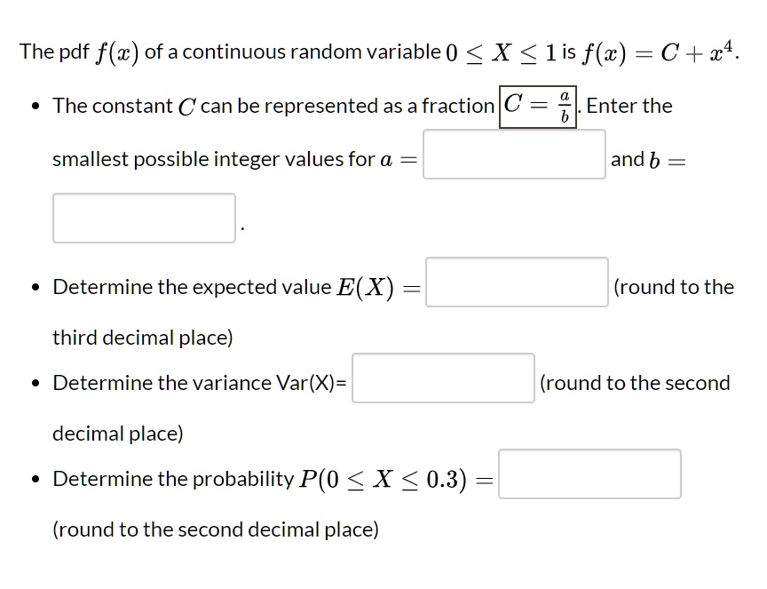 SOLVED: The pdf f(a) ofa continuous random variable 0