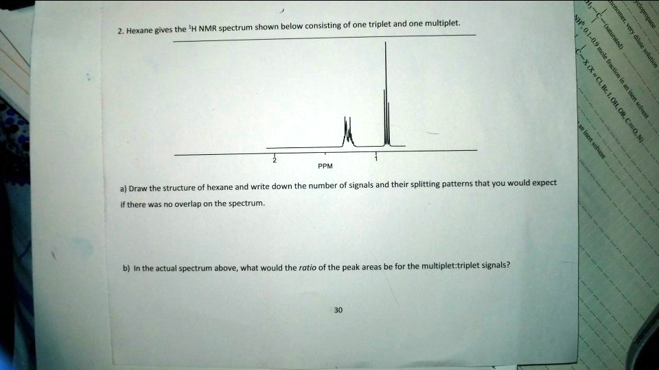 SOLVED: Text shown below consists of one triplet and Hexane gives the ...