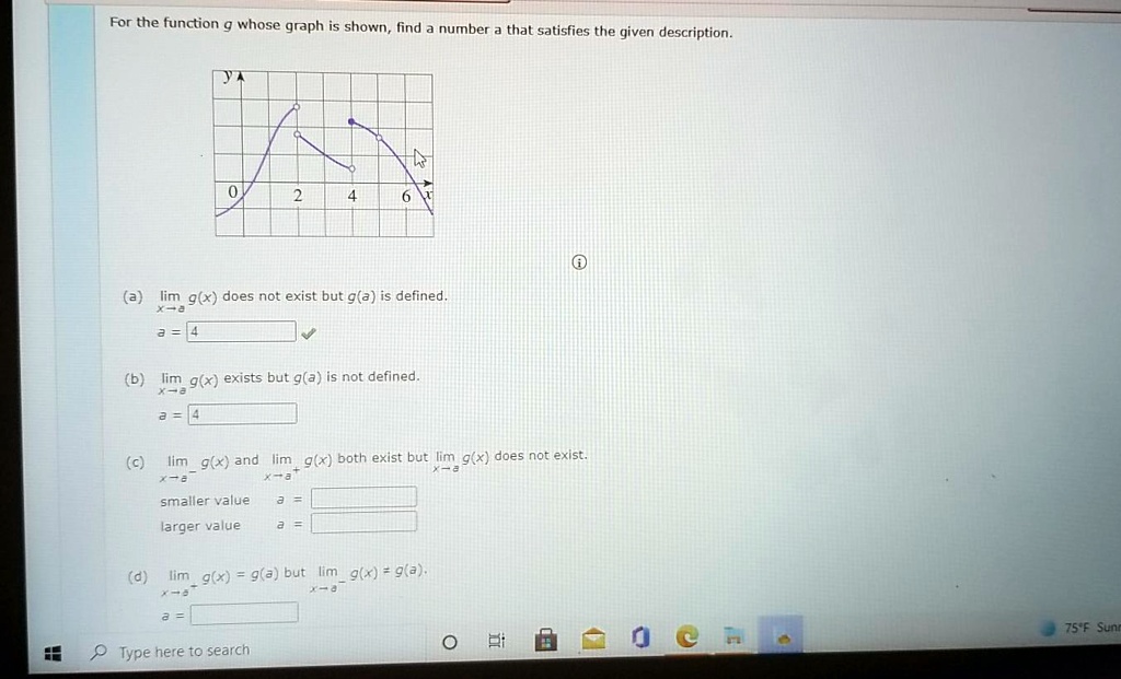 SOLVED: For the function whose graph is shown, find the number that satisfies the given ...