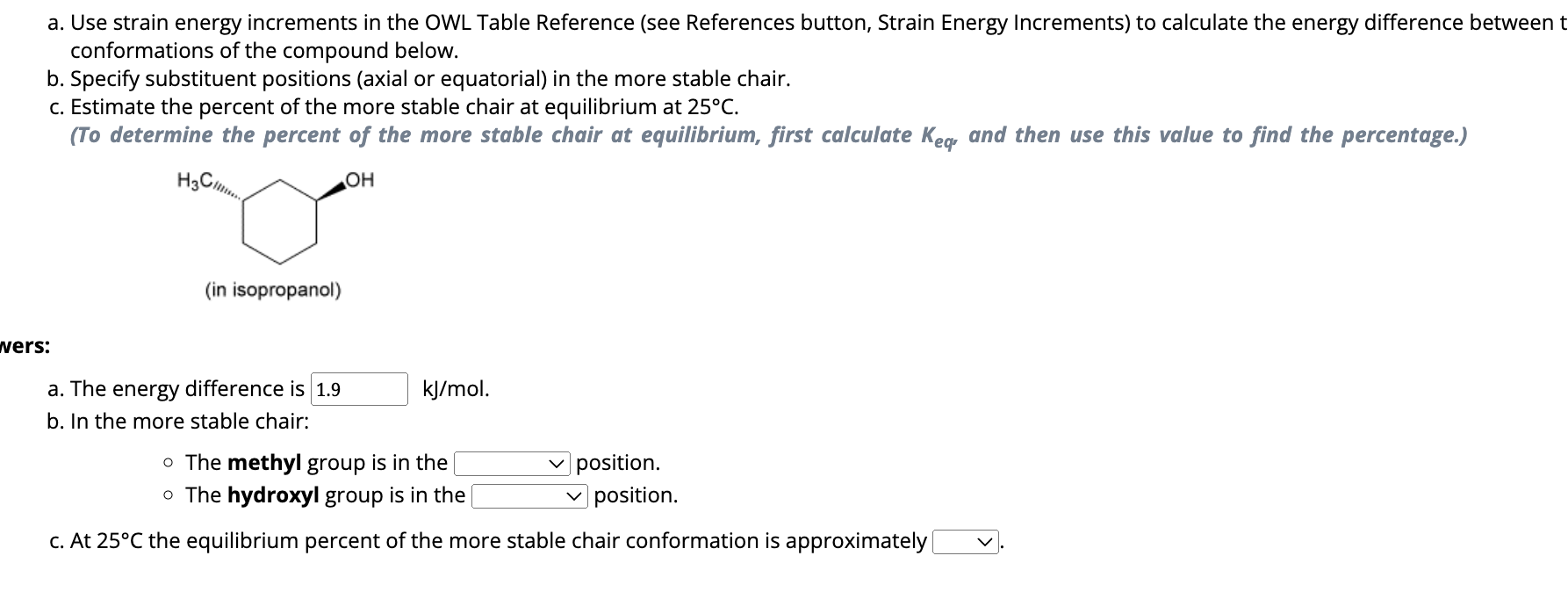 a use strain energy increments in the owl table reference see ...