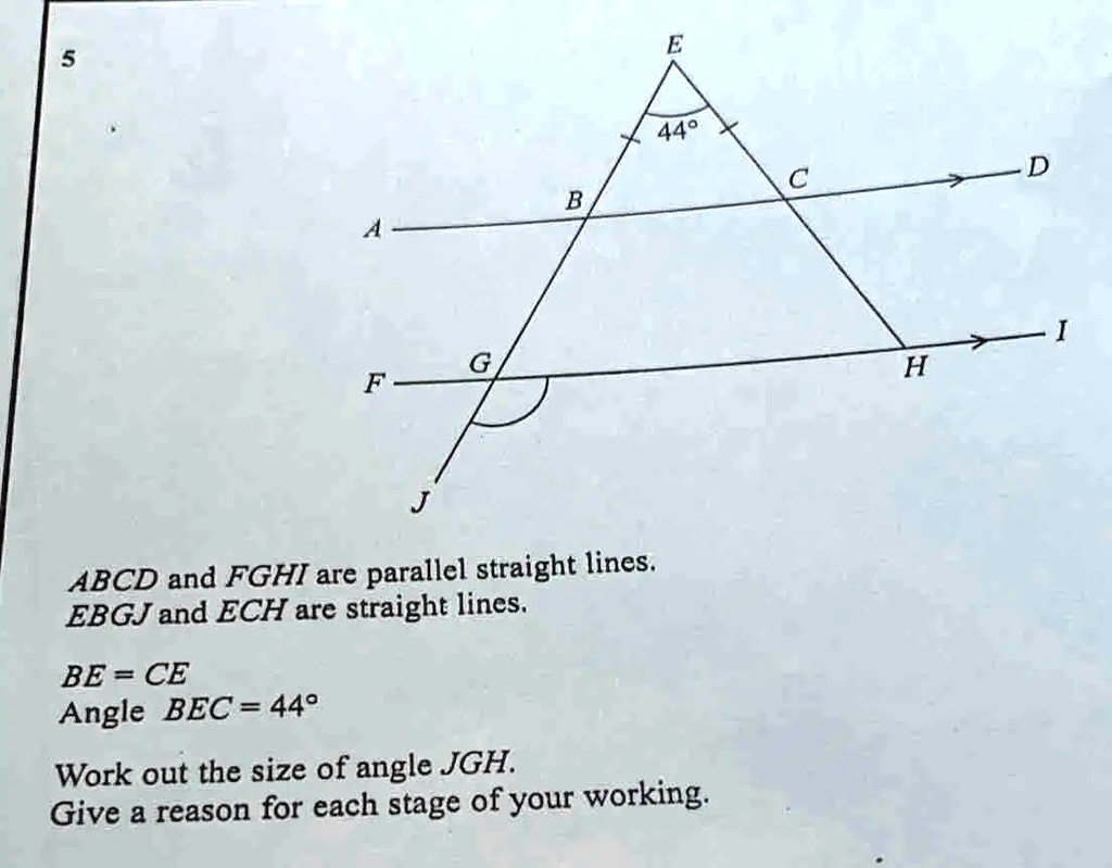 449 d b h f abcd and fghi are parallel straight lines ebgj and ech are ...