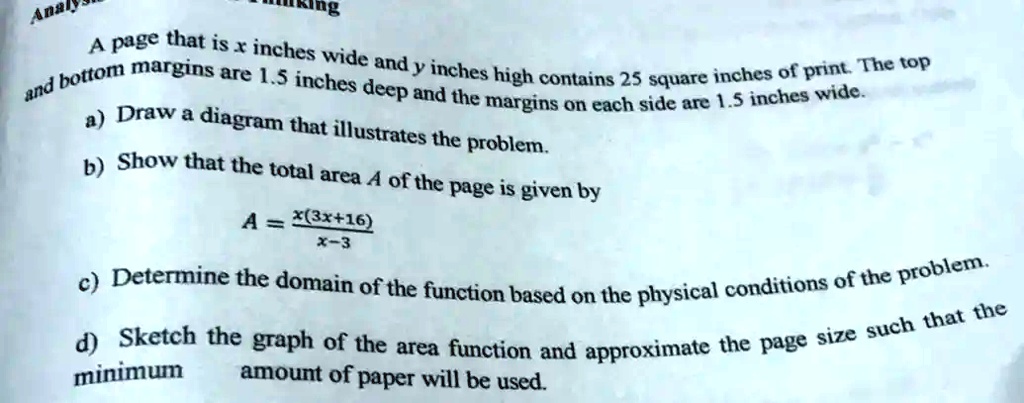 SOLVED: Text: Find an anal page that is 8 inches wide and 10 inches ...