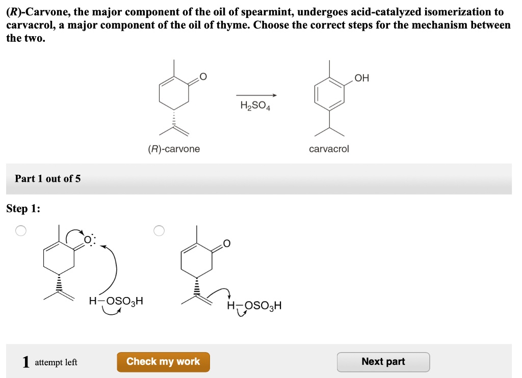 SOLVED: (R)-Carvone, the major component of the oil of spearmint ...