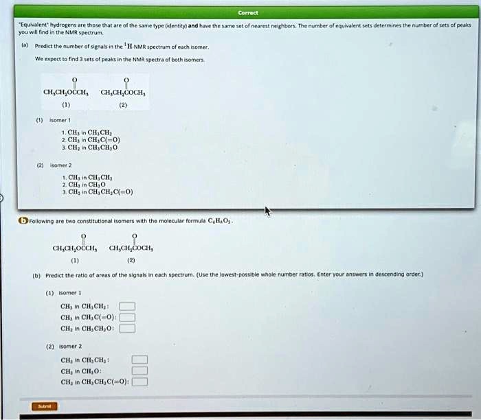 SOLVED: Organic chemistry NMR Equivalent hydrogens are those that are ...