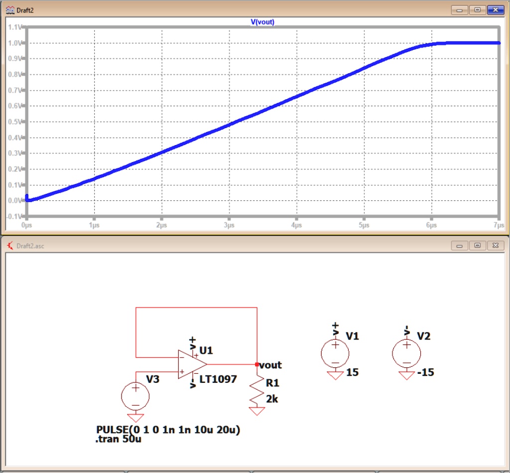 SOLVED: The LT1097 OPAMP is connected in a circuit in the voltage follower configuration. The ...