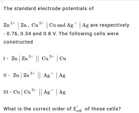 SOLVED: 'NEET Chemistry. Attatchment given. The standard electrode ...