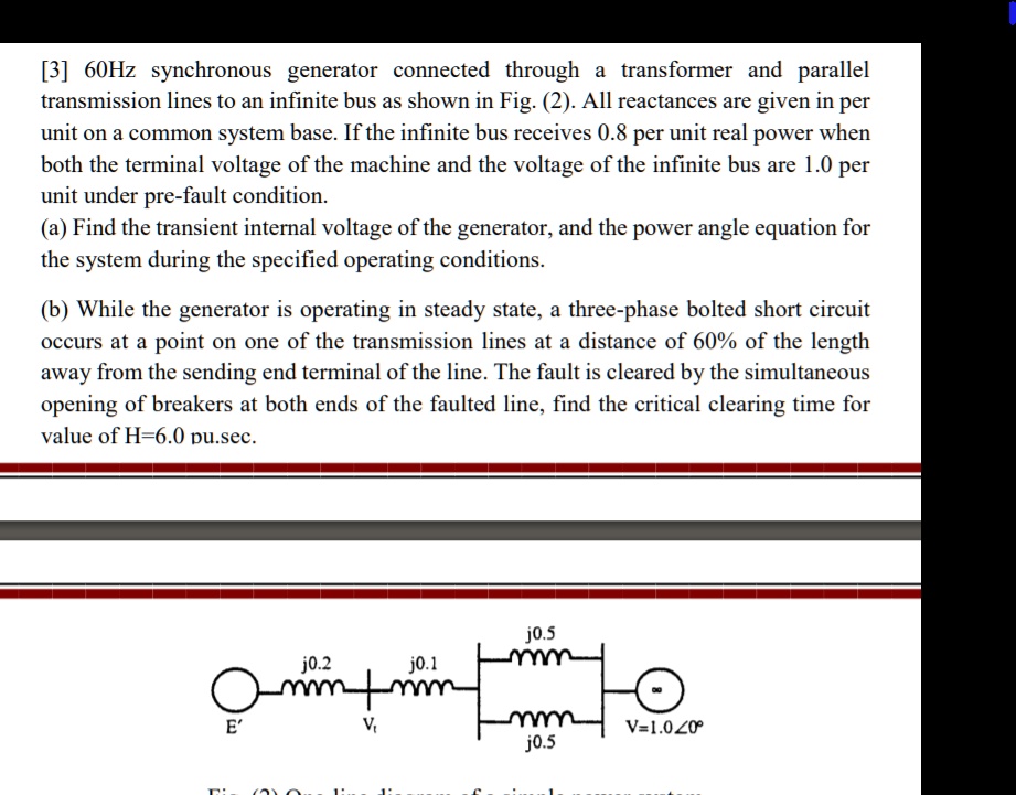 [3] 60Hz synchronous generator connected through a transformer and ...