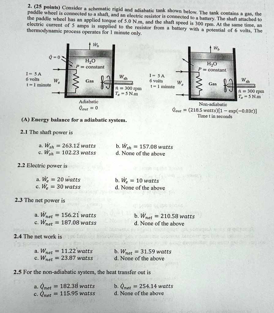 25 points consider a schematic rigid and adiabatic tank shown below the tank contains a gas the ...