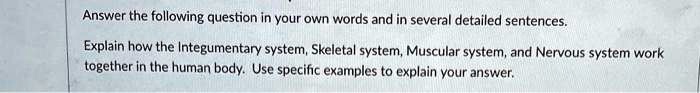 SOLVED: Answer the following question in your own words and in several ...