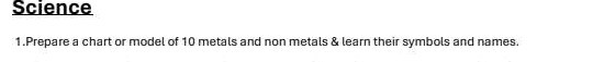 Science 1.Prepare a chart or model of 10 metals and non metals & learn ...