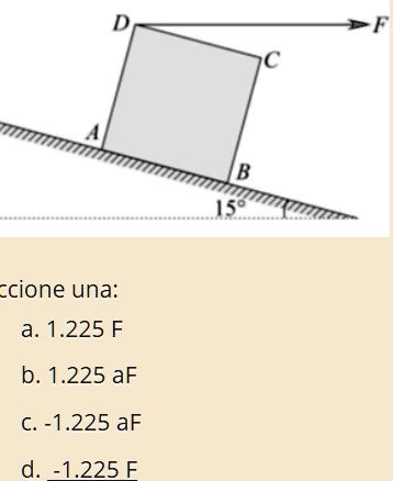 A square box ABCD of side length a rests on an inclined plane as shown ...