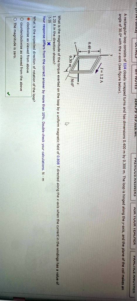 a rectangular loop consists of 114 closely wrapped turns and has ...