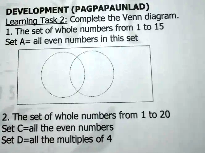 DEVELOPMENT (PAGPAPAUNLAD) Learning Task 2: Complete the Venn diagram ...