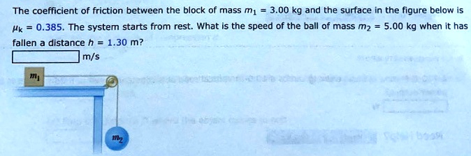 the coefficient of friction between the block of mass m1 300 kg and the surface in the figure ...