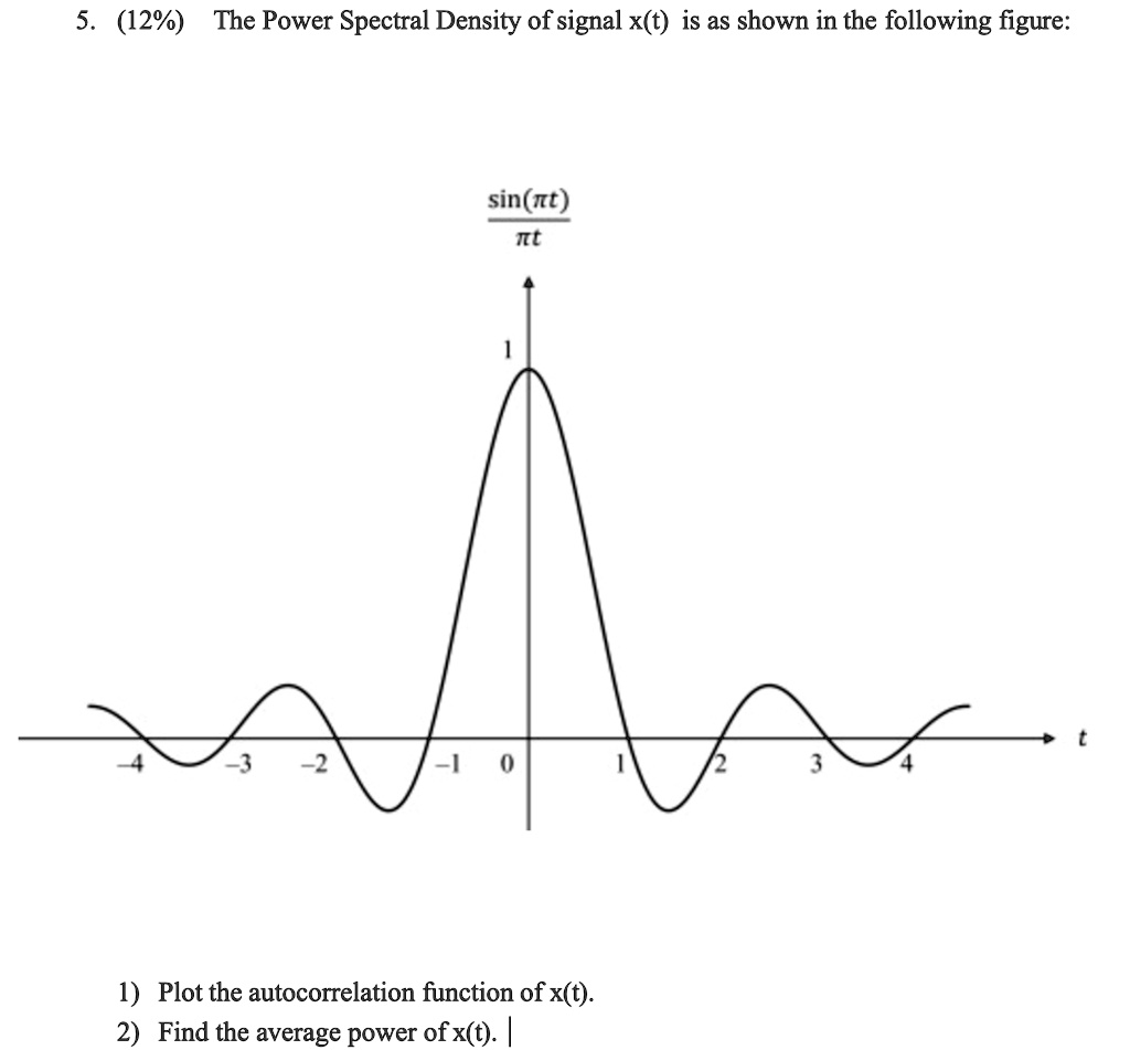 12 the power spectral density of signal xt is as shown in the following ...