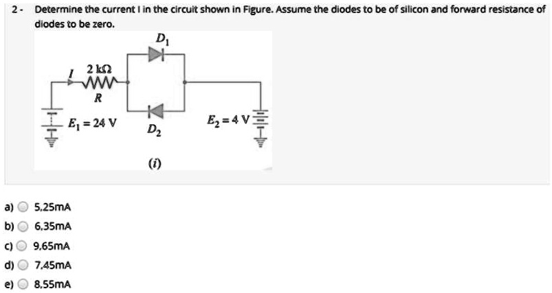 Determine the current I in the circuit shown in Figure. Assume the ...