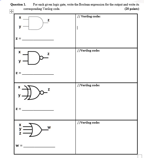 VIDEO solution: Question 1: For each given logic gate, write the ... VIDEO solution: Question 1: For each given logic gate, write the ...