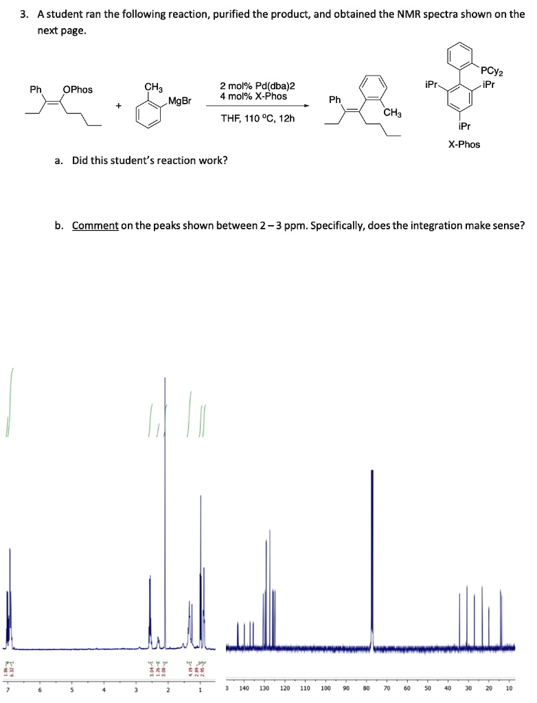 SOLVED: A student ran the following reaction, purified the product, and ...