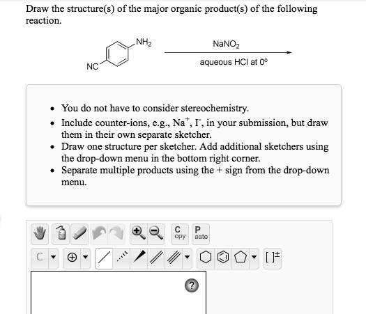 Draw the structure(s) of the major organic product(s) of the following ...
