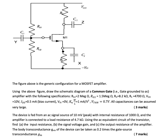 SOLVED: M1 The figure above is the generic configuration for a MOSFET ...