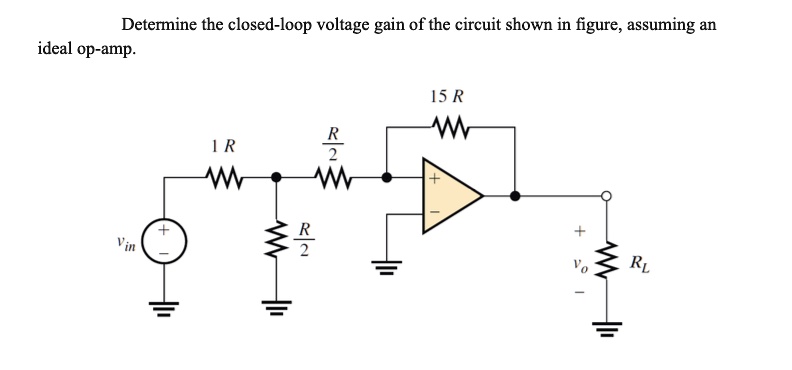 SOLVED: Determine the closed-loop voltage gain of the circuit shown in ...