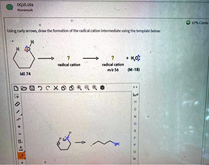 VIDEO solution: 0Q16.16a Homework 6795 Correct Using curly arrows, draw ...