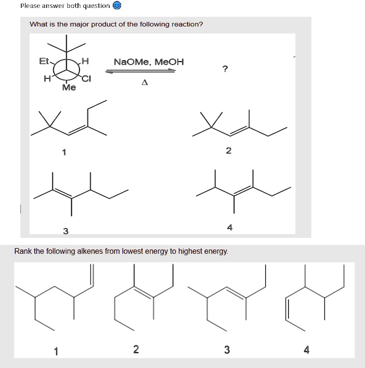 SOLVED: What is the major product of the following reaction? Et NaOMe ...
