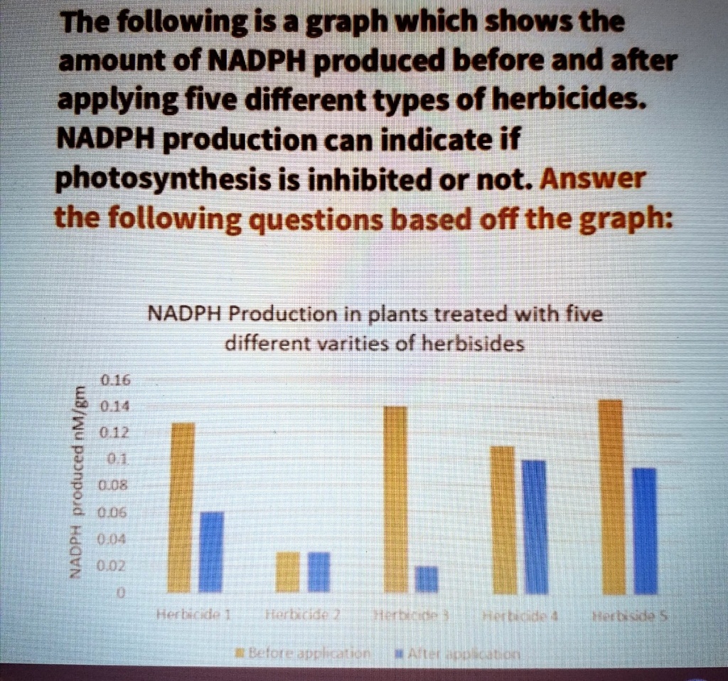 SOLVED:The following is a graph which shows the amount of NADPH ...