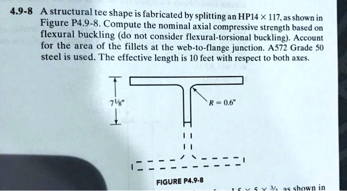 4.9-8 A structural tee shape is fabricated by splitting an HP14 × 117 ...