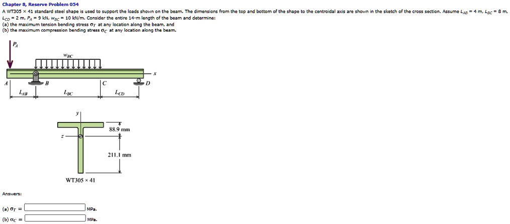 SOLVED: Chapter 8, Reserve Problem 054 A WT305 41 standard steel shape ...