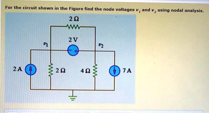 SOLVED: For the circuit shown in the Figure find the node voltages and V , using nodal analysis ...