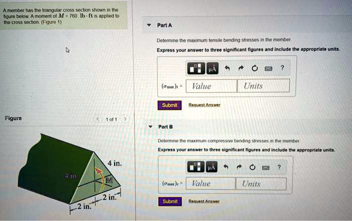 a member has the triangular cross section shown in the figure below ...