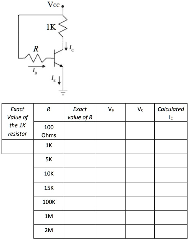 Solved Simulate The Following Circuit In Multisim And Use The Different Values Of R To Find Vb 