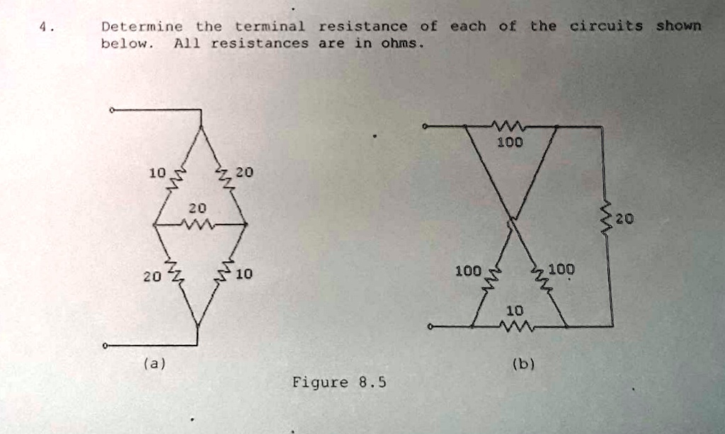 SOLVED: Determine the terminal resistance of each of the circuits shown ...