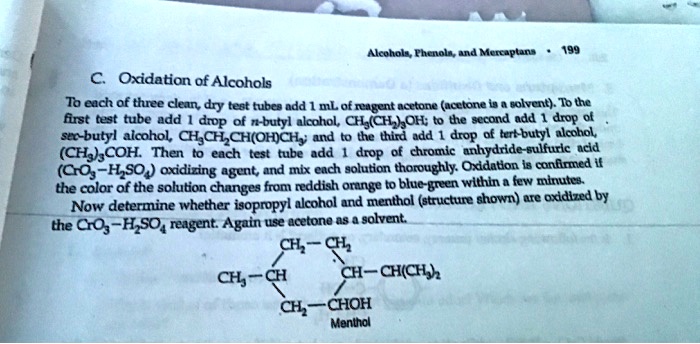 Alcohols, Phenols, and Mercaptans 199 C. Oxidation of...