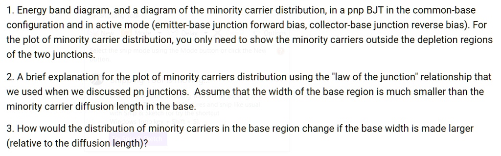 1. Energy band diagram, and a diagram of the minority carrier ...