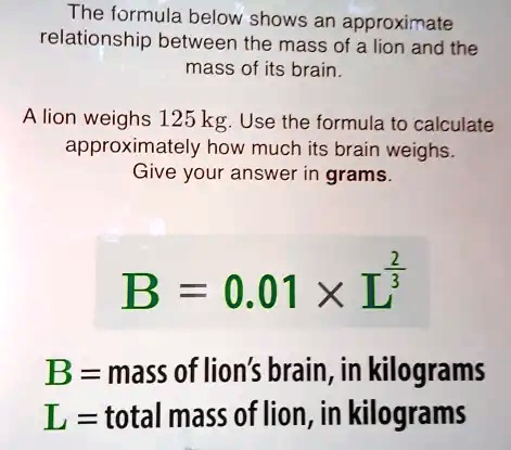 The formula below shows an approximate relationship between the mass of ...