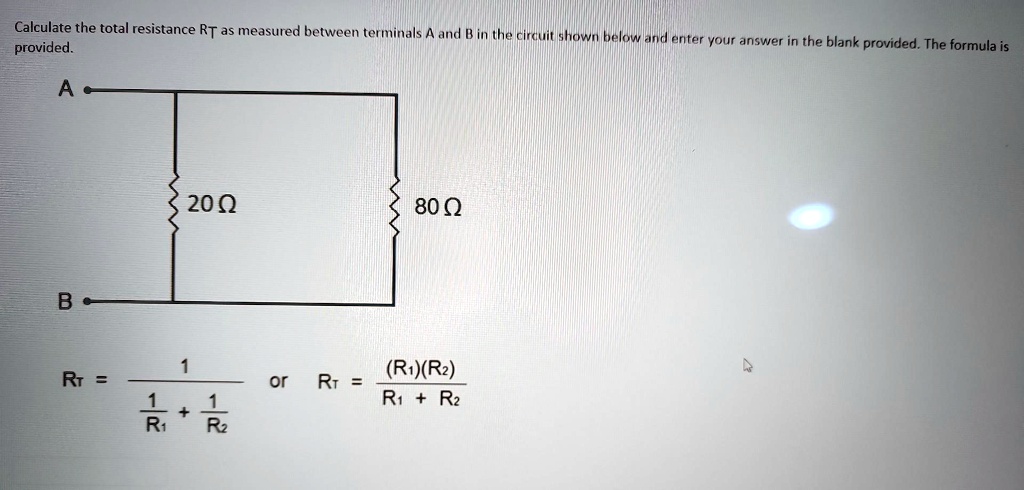 SOLVED: Calculate the total resistance RT as measured between terminals A and B in the circuit ...