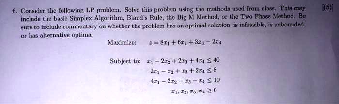 consider the following lp problem solva this problem using tho method ...