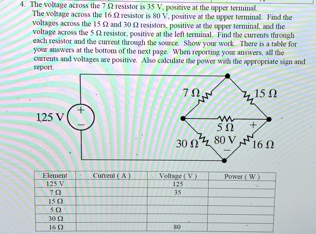 SOLVED: The voltage across the 7Omega resistor is 35V, positive at the upper terminal. The ...