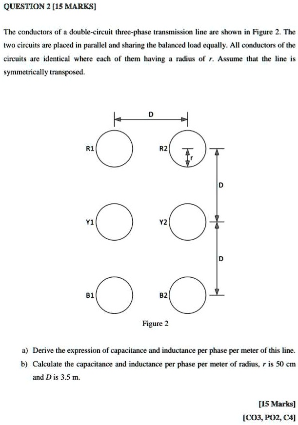 QUESTION2[15MARKS] The conductors of a double-circuit three-phase ...