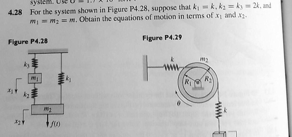 system. 4.28 For the system shown in Figure P4.28, suppose that k1 = k, k2 = k3 = 2k, and m1 ...