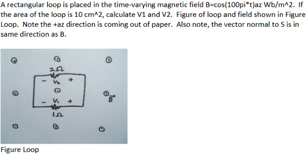 A rectangular loop is placed in the time-varying magnetic field B=cos(100π*t)az Wb/m^2. If the ...