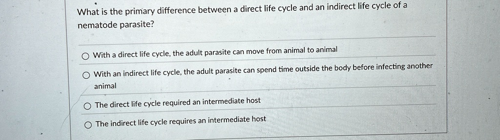 what is the primary difference between a direct life cycle and an ...