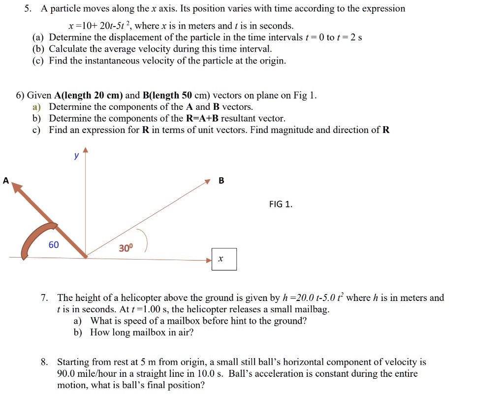 SOLVED: A particle moves along the x-axis. Its position varies with time according to the ...
