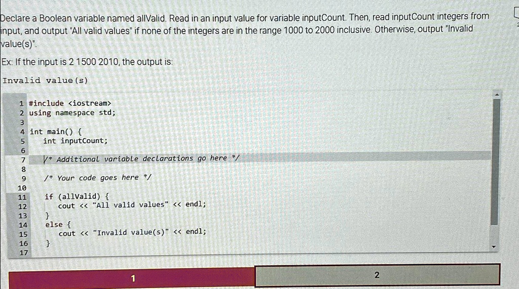 Video Solution Declare A Boolean Variable Named Allvalid Read In An Input Value For Variable