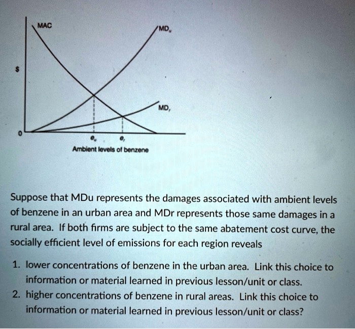 mac md md e ambient levels of benzene suppose that mdu represents the ...