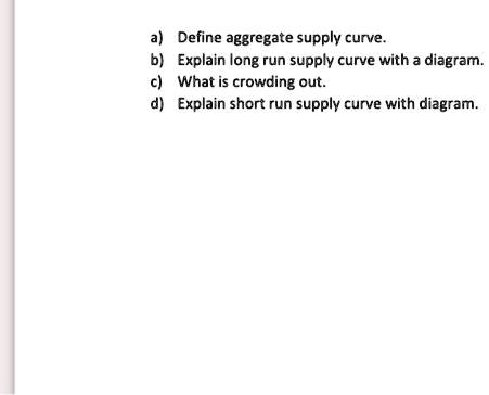 SOLVED: Define aggregate supply curve Explain long run supply curve ...