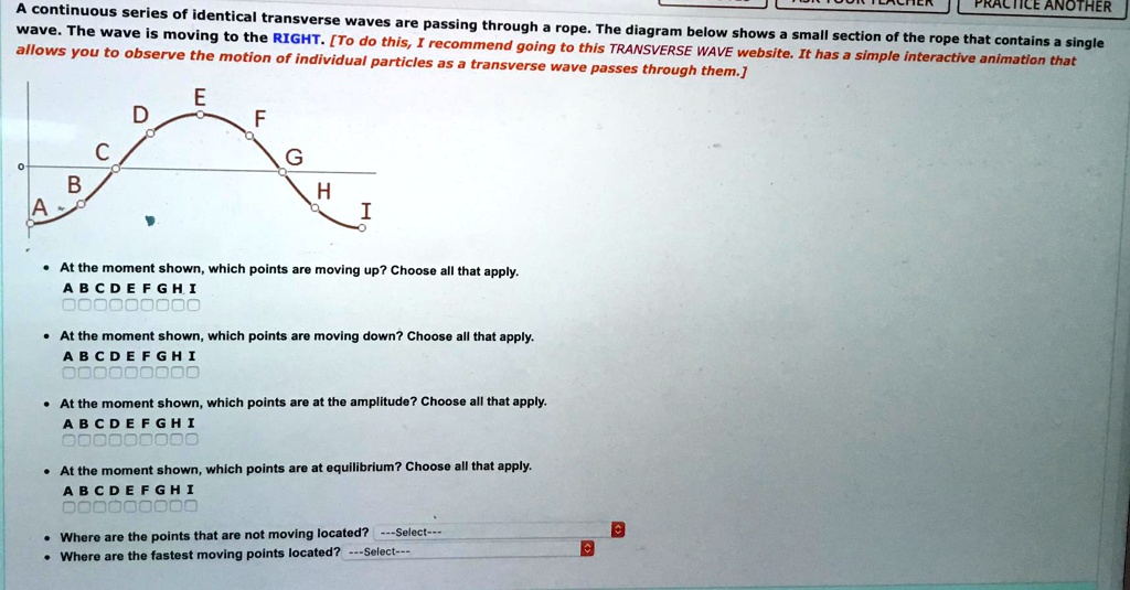 SOLVED: continuous series of identical IICE ANOTHER transverse waves ...