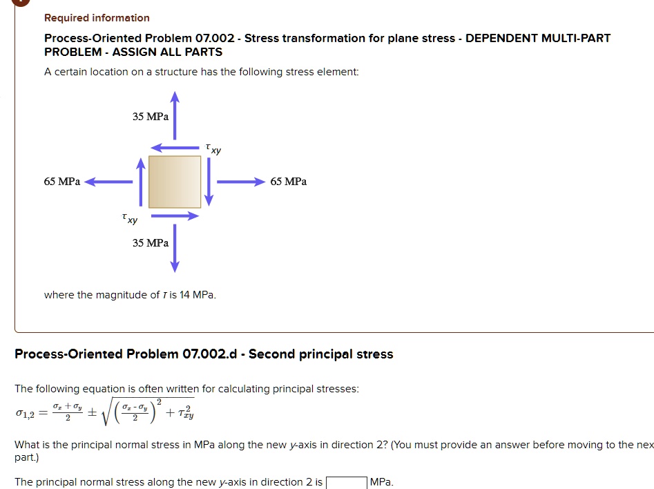 SOLVED: Texts: Required information Process-Oriented Problem O7.002 ...